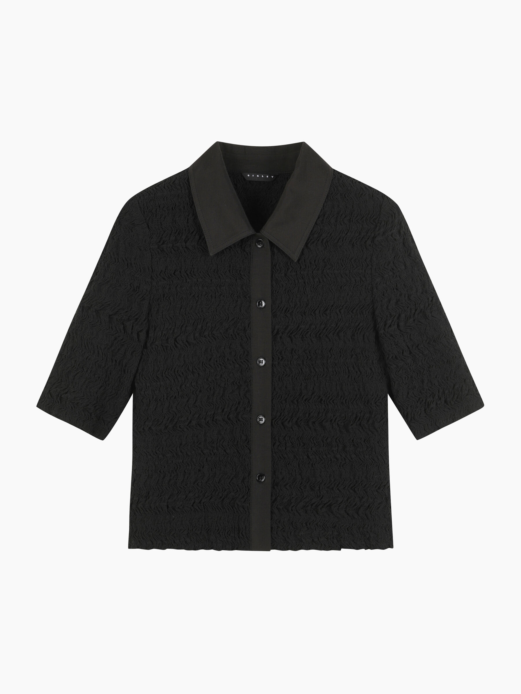 Black rouched shirt, Black - Sisley